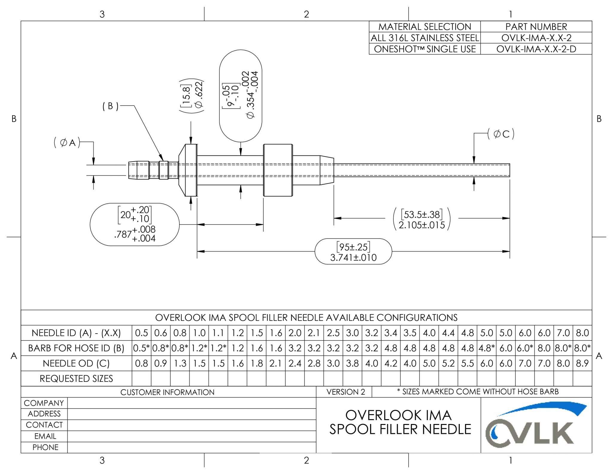 Ima Filler Needles - Overlook Industries, Inc.